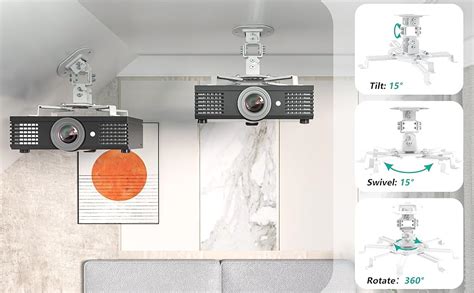 Wali Projector Ceiling Mount Universal Low Profile Projector Mount