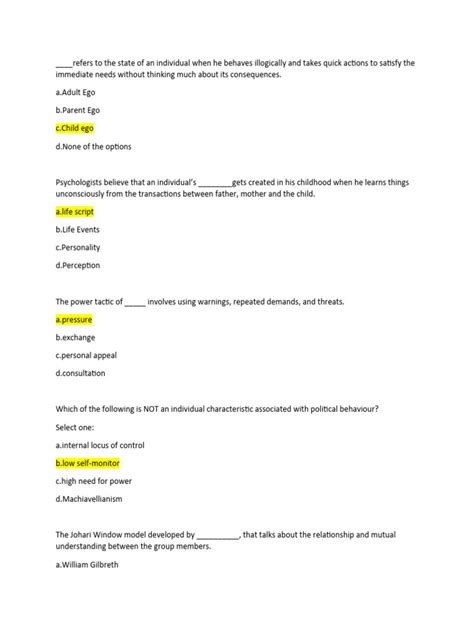 Ob Assignment 3 Pdf Behavioural Sciences Psychological Concepts