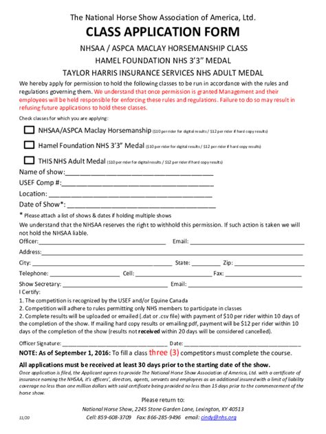 Fillable Online Class Application Form Fax Email Print Pdffiller
