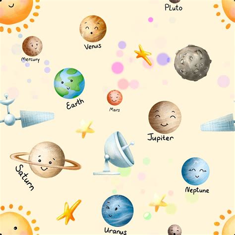 Cute Solar System And Planets Wallpaper Magic Decor