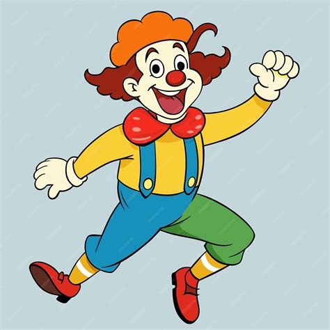 Un Dibujo De Dibujos Animados De Un Payaso Con Un Payaso En él Vector