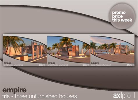 Second Life Marketplace Axl Pro Box Empire Tris 3 Unfurnished Houses