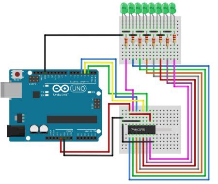 Use 74HC595 Shift Register With Arduino Software Particles