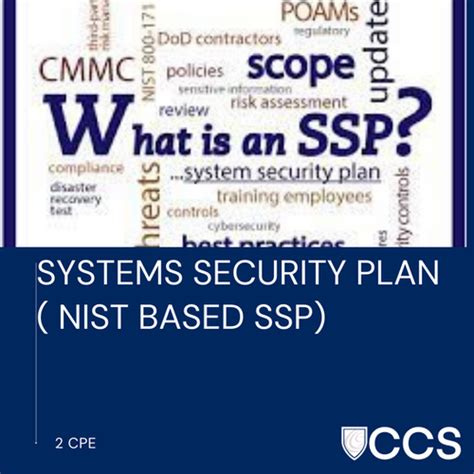 Systems Security Plan Nist Ssp Cpe Training Events