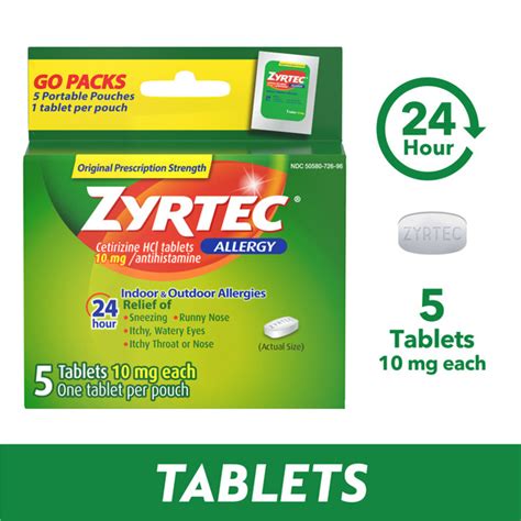 Publix Zyrtec 24 Hour Allergy Relief Tablets Cetirizine Hcl Same Day Delivery Or Pickup Publix