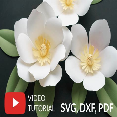 Paper Flower Template 3d Paper Magnolia Svg Masterbundles