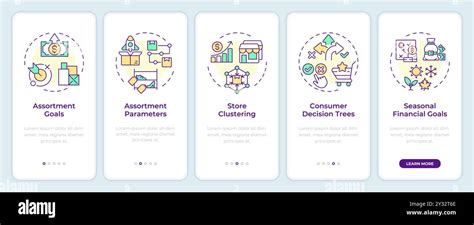 Assortment Planning Tools Onboarding Mobile App Screen Stock Vector