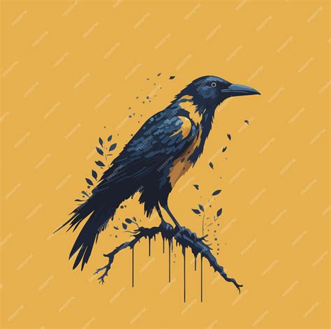 Premium Vector Crow Vector Illustration Watercolor Ai Generated