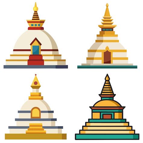 Elegant Stupa Clipart Design On White Background Premium Ai Generated