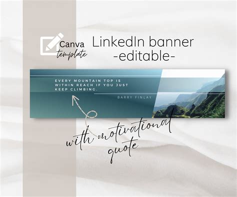 Linkedin Banner Professional With Motivational Quote Gradient