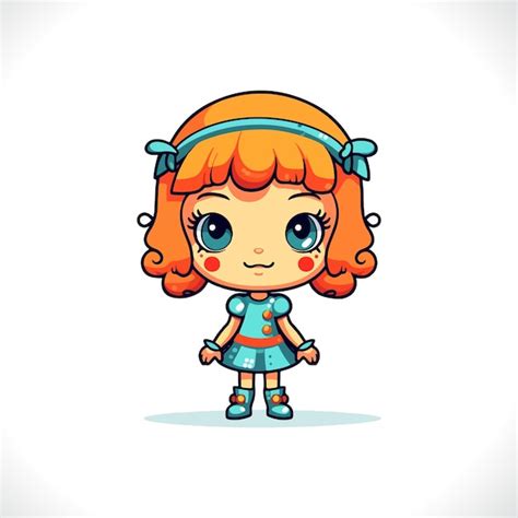Niedliche Mädchen Cartoon Vektor Illustration Premium Vektor