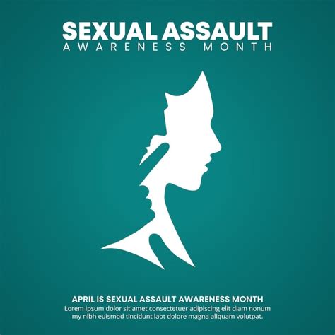 Sexual Assault Awareness Month Design With A Silhouette Of A Woman And