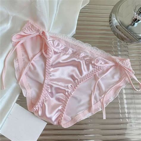 Japanese Sweet Girls Strappy Faux Satin Lace Briefs Panties Knickers