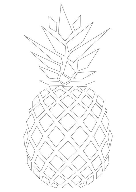 Pineapple Drawing Coloring Sheet Pineapple Outline Pattern