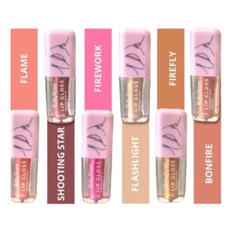 Lip Gloss Ruby Rose Glitter Efeito Espelhado 5ml Hb8234 Della Luna Cosmeticos
