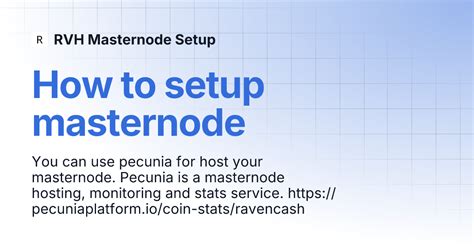 How To Setup Masternode Rvh Masternode Setup