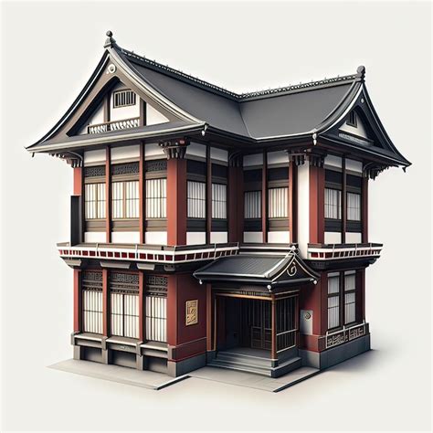 Premium Photo Traditional Japanese Building With Bright Windows On An