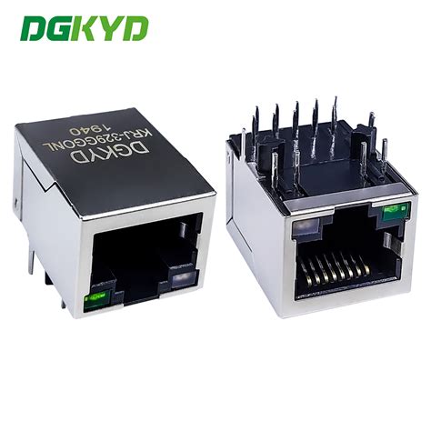Rj45 Network Interface With Led Light Gigabit Ethernet Connector