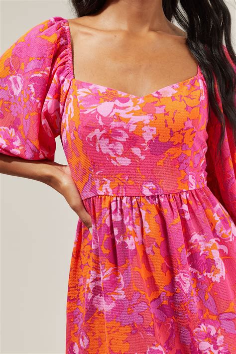 Flirty Floral Evy Sweetheart Mini Dress Sugarlips