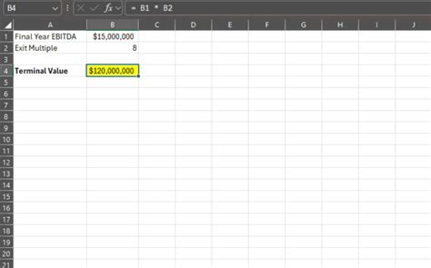 Terminal Value Formula In Excel A Free Template Wisesheets Blog