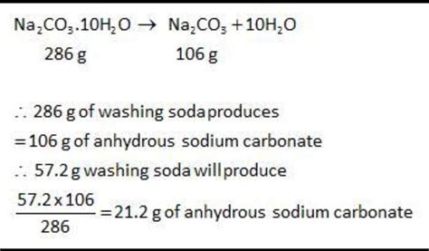 312 Gm Of Washing Soda Crystal Na2co310h2o Were Dissolved In 200