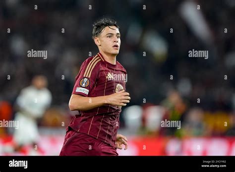 Niccolo Pisilli Of As Roma Looks On During The Uefa Europa League 2024 25 League Phase Md3