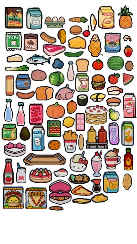 Toca Boca Food Kağıt Oyuncak Bebek Kağıt Ev Aplike şablonu