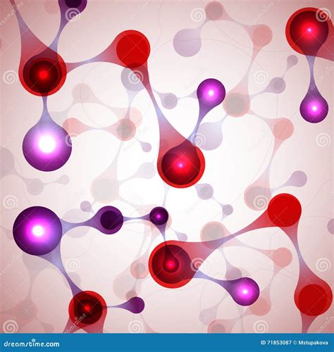 Multicolor Molecules Vector For Fabric Paper And Web Design On Blured