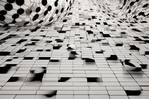 Premium Ai Image Patterned Abstract Grid Background Illustrated With Black And White Polka Dot