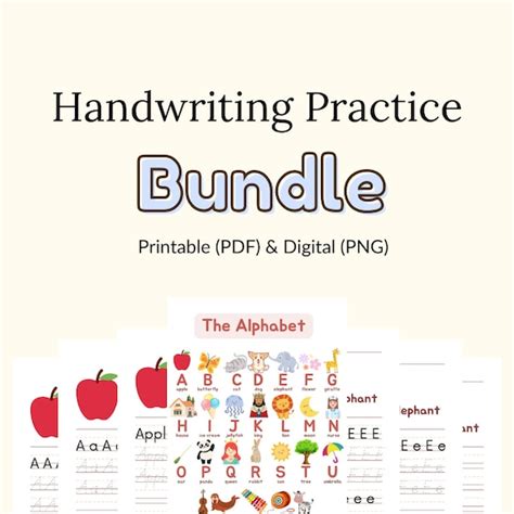 Handwriting Practice Bundle Printable And Digital Handwriting Etsy