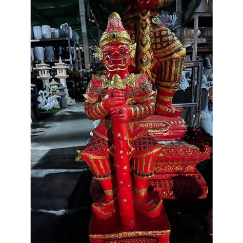 Yaksha Or Yak Tao Tap Suone Red 34 Tall Uniquely Thai Lao Tv