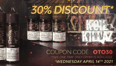30 Off Koil Killaz E Liquids One Time Offer Jean Cloud Vape