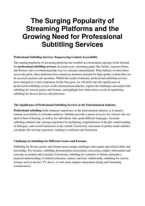 Ppt The Surging Popularity Of Streaming Platforms And The Growing Need For Professional