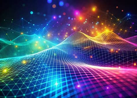 Dynamic Data Visualization Exploring Abstract Wavy Color Grids In