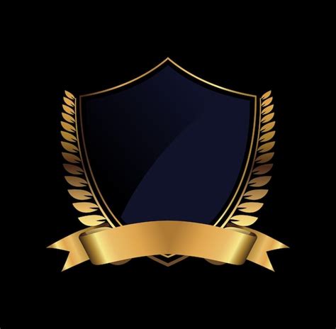 Premium Vector Shield With Golden Ribbon