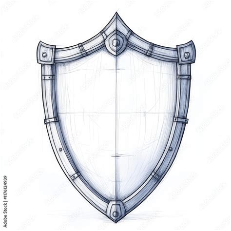 Intricate Sketch Of A Medieval Shield Exploring Design And Symbolism