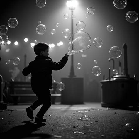 Free Midnight Bubble Dance Photo Silhouette Bubbles Night Download At Stockcake