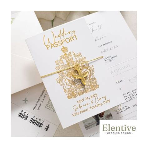 Passport Wedding Invitation Travel Theme Wedding Invitation Set