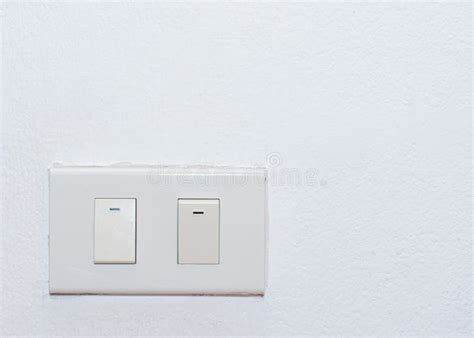 Wall Mounted Light Switch Embedded In Concrete Wall Electrical Equipment Embedded In The Wall