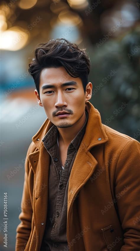 Handsome Asian Male Model With Masculine And Sensual Pose Posing For