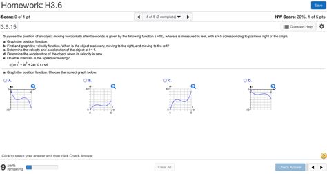 Solved Suppose The Position Of An Object Moving Horizontally