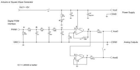 Simple Circuit To Convert Ttl Cmos Pmw Signal To Analog Signal