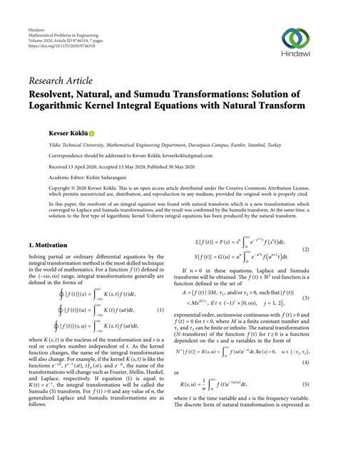 Pdf Resolvent Natural And Sumudu Transformations Solution Of