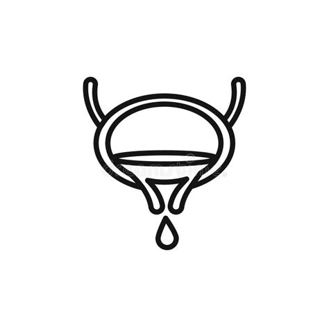 Bladder Flush Icon Outline Collection In Black And On White Background