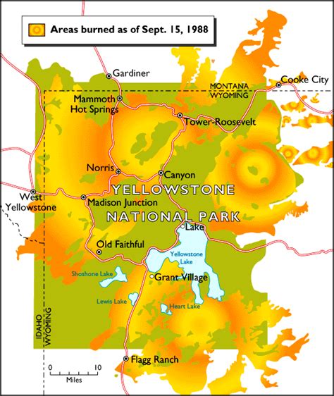 1988 Yellowstone Fire Map