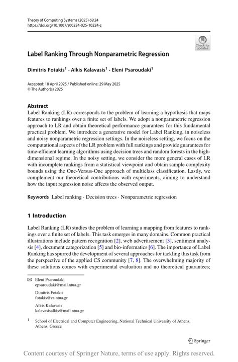 Pdf Label Ranking Through Nonparametric Regression