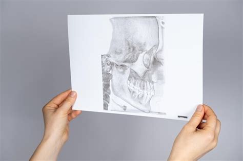 Premium Photo The Doctor Holds A Ct Scan Of A Patient With