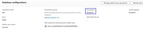 ensure redshift cluster configuration check icompaas support
