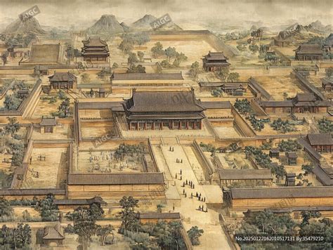 Ai创作图宣德殿全境图 皇都积胜图 参宫上京道中一览之图 宫殿复原图 南宋皇城图 古城复原图 北宋东京城 元大都宫殿复原模型 历史复原图 古代