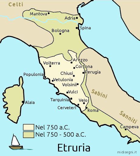 Etruscan Civilization Map Italy Location Map Europe